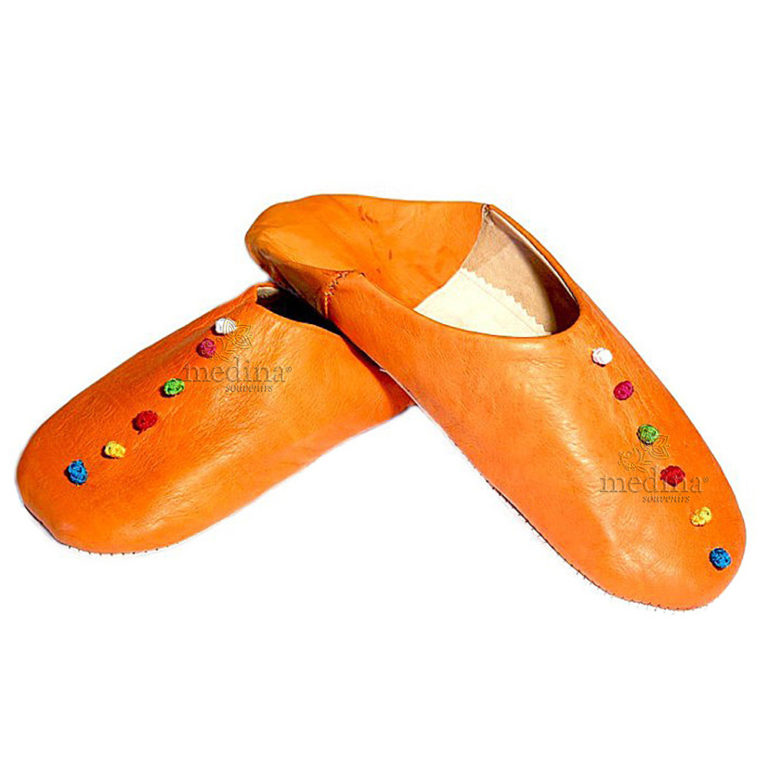 Babouche Rosa Marrakech vert anis, Babouche en cuir