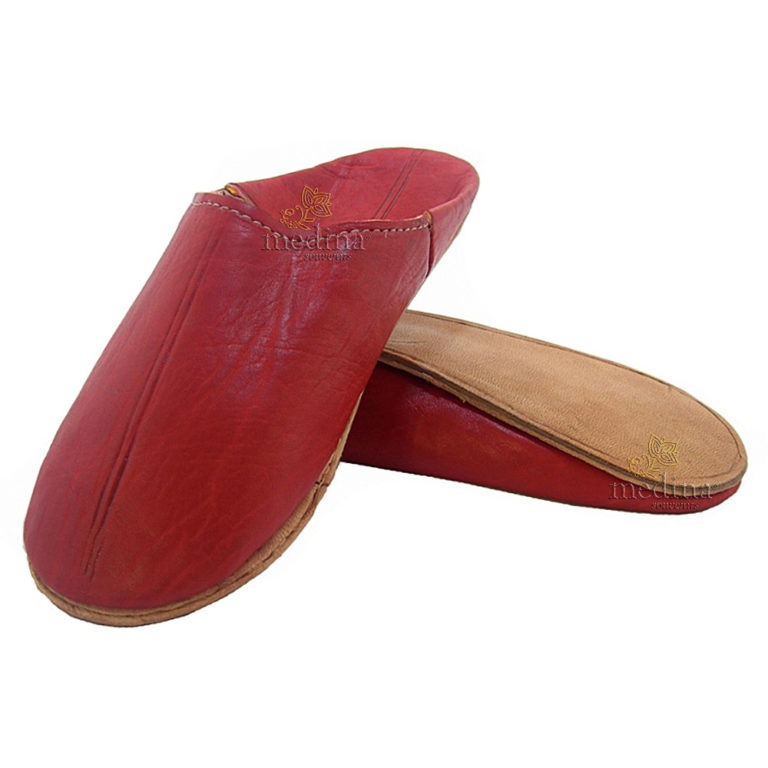 Babouche Homme et Femme traditionnel rouge, babouche de Marrakech